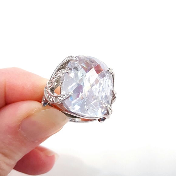 NV | Jewelry | Vintage Nv Nevada Silver Mine Big Cz Claw Ring | Poshmark